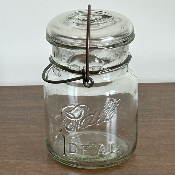 Ball Ideal | Kitchen | Vtg Ball Ideal Pint Clear Glass Canister Jar ...